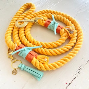 Sunshine Yellow Cotton Rope Dog Leash, Rope Dog Leash, Yellow Dog Leash ...