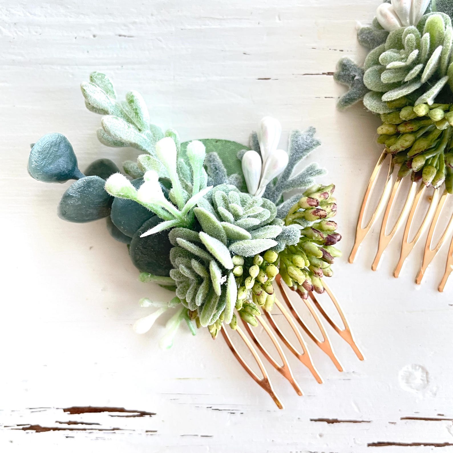 Succulent Greenery Hair Pins for Bride, Greenery Hair Pins for Brides ...