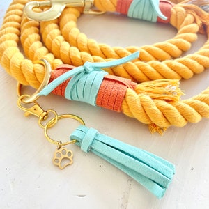 Sunshine Yellow Cotton Rope Dog Leash, Rope Dog Leash, Yellow Dog Leash ...