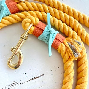 Sunshine Yellow Cotton Rope Dog Leash, Rope Dog Leash, Yellow Dog Leash ...
