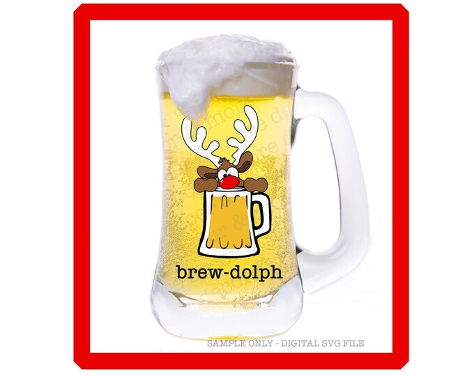 Reindeer SVG File Funny Christmas SVG File Brew-dolph SVG - Etsy