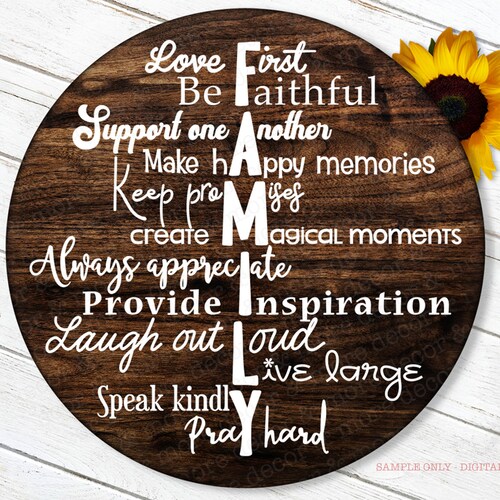 Round SVG Circle Shaped SVG File Round Family Saying SVG Cut | Etsy