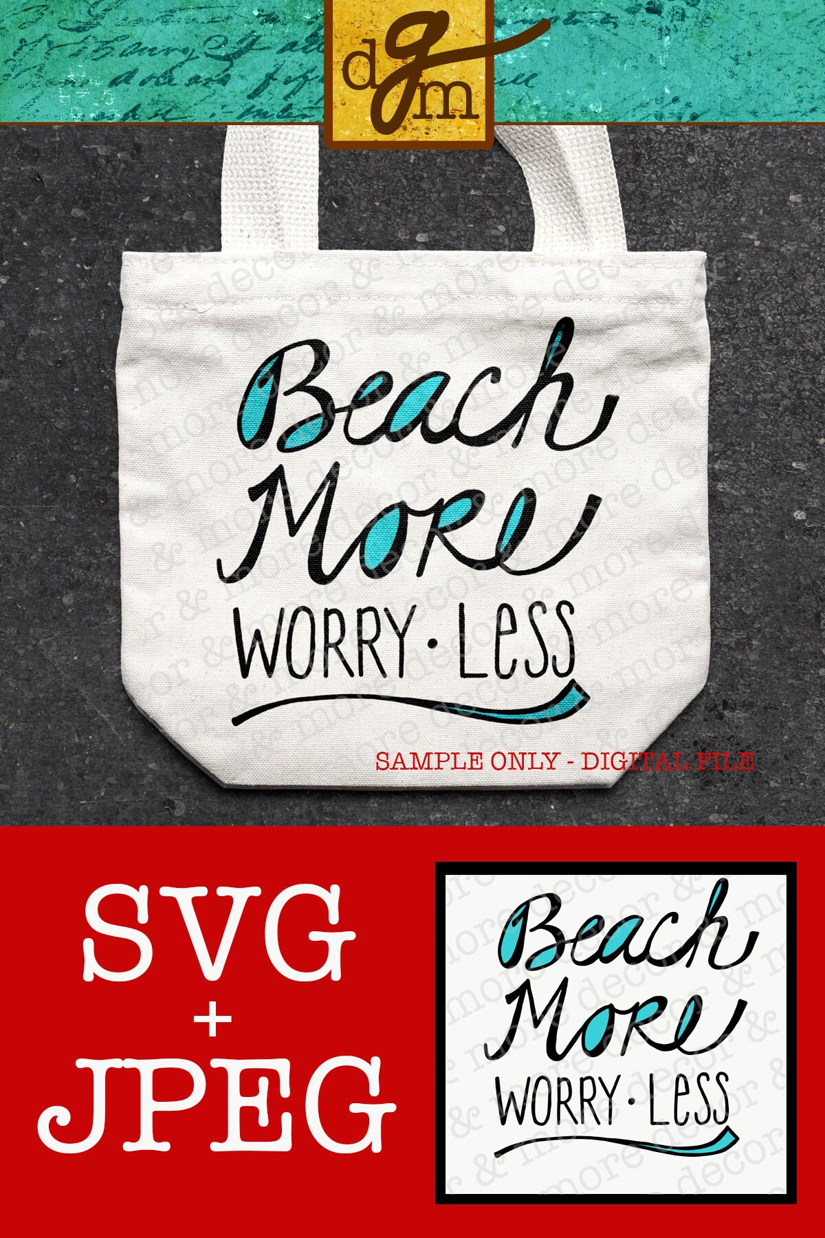 Beach More Worry Less SVG File Beach SVG File Beach Saying - Etsy Canada