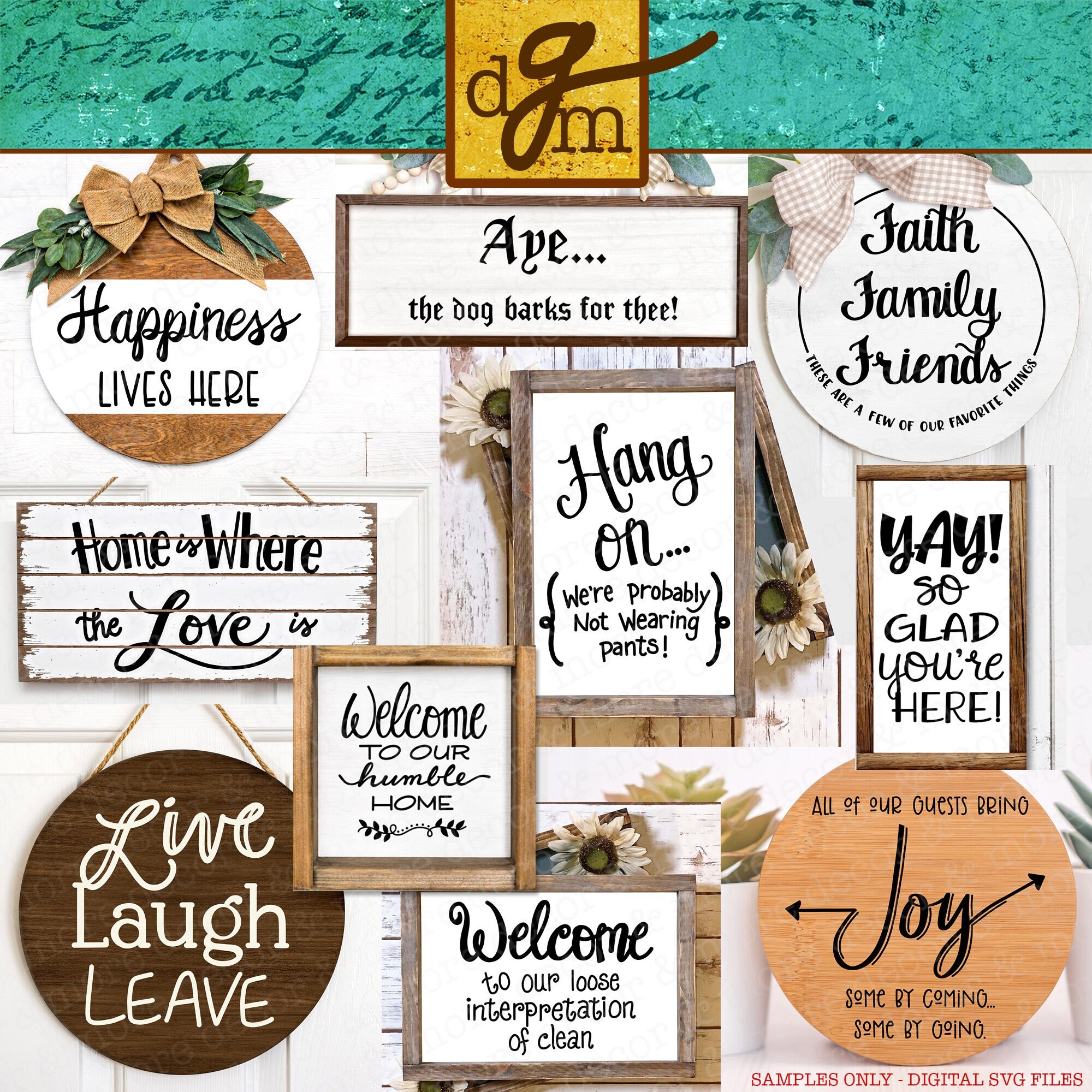 Funny Door Sign SVG Bundle Welcome Sign SVG Bundle Front - Etsy