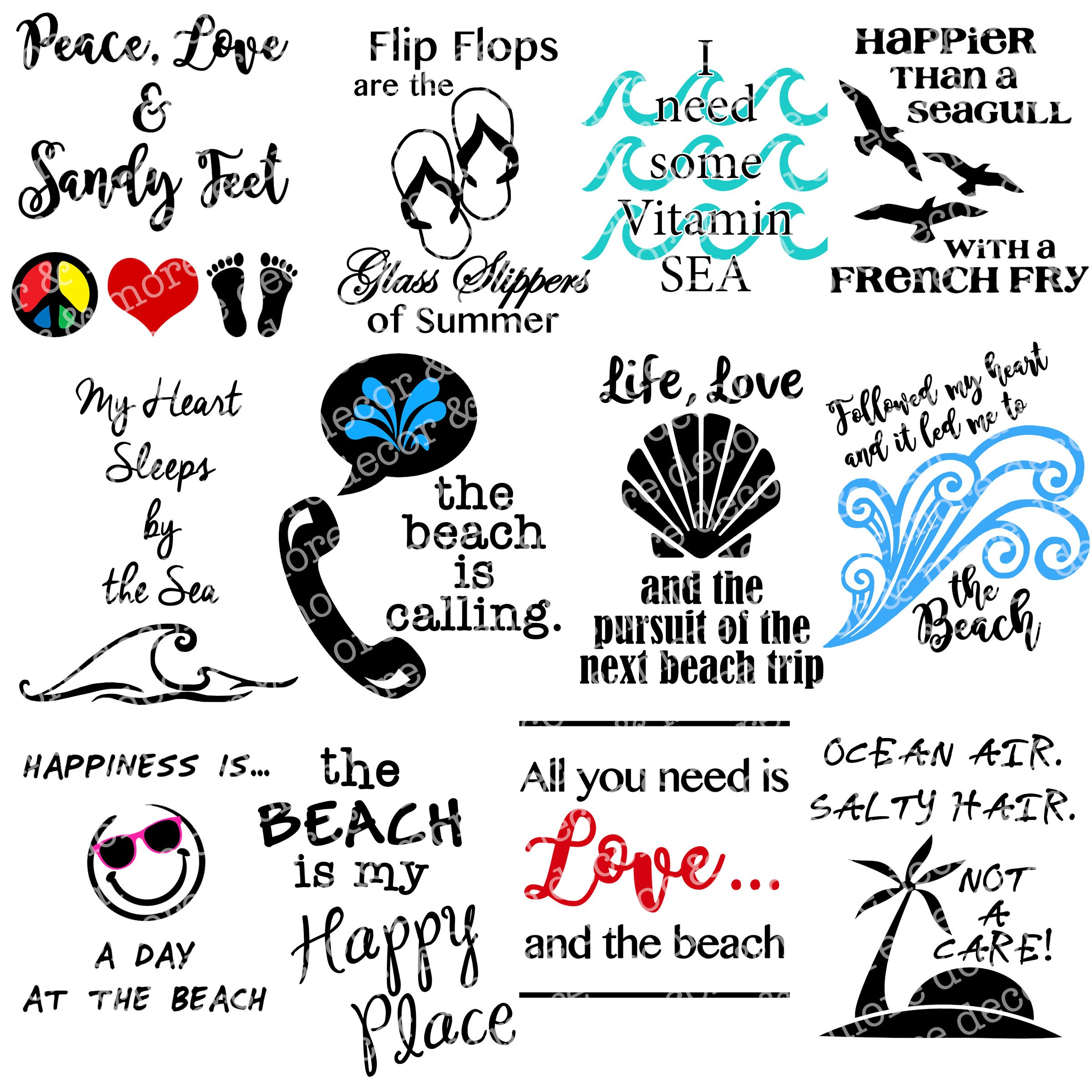 Beach SVG File. Choose Your Beach SVG From This Set of 12. | Etsy