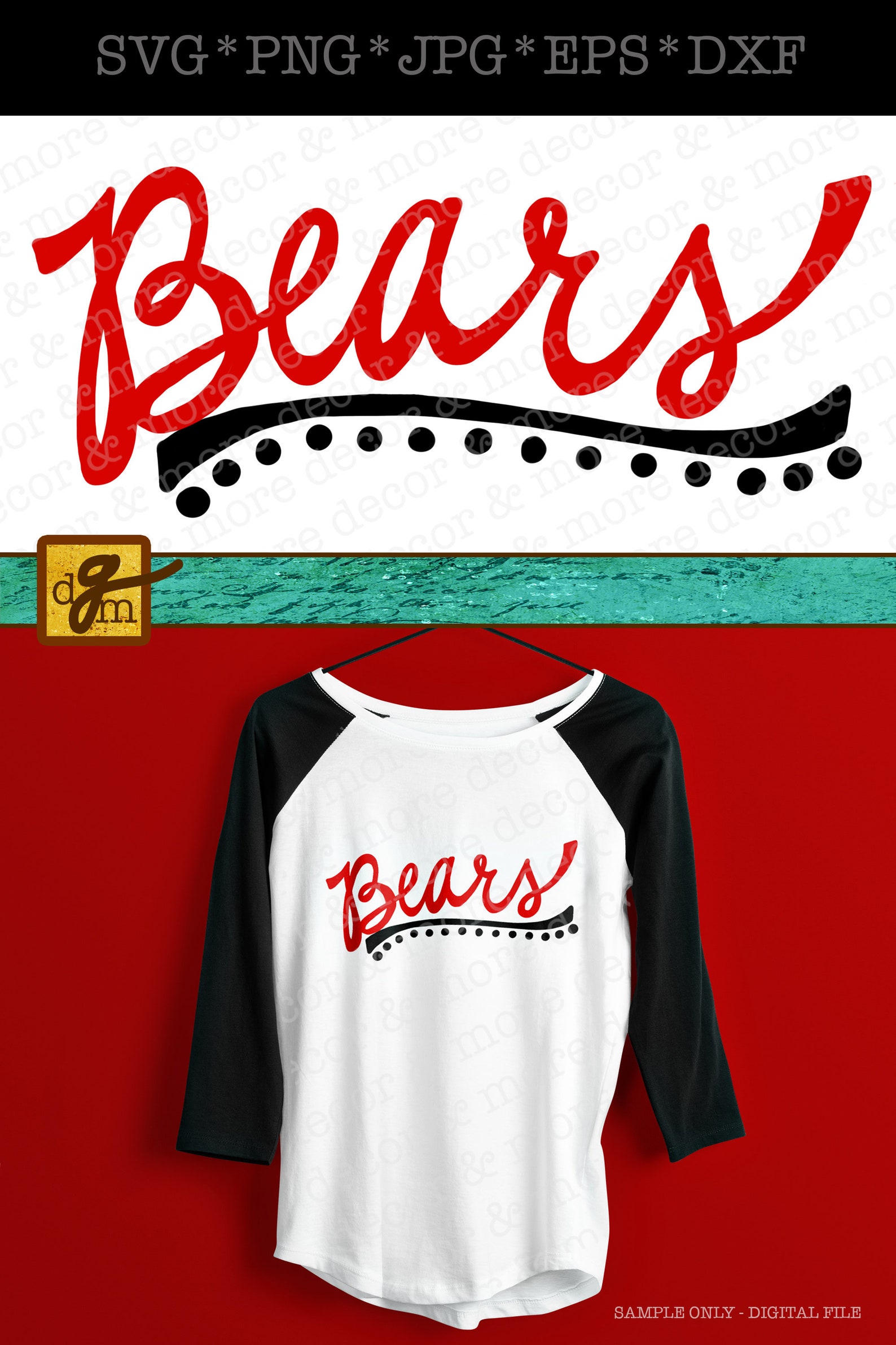 Bears SVG File Bears Shirt SVG Script Font Bears School Cut | Etsy