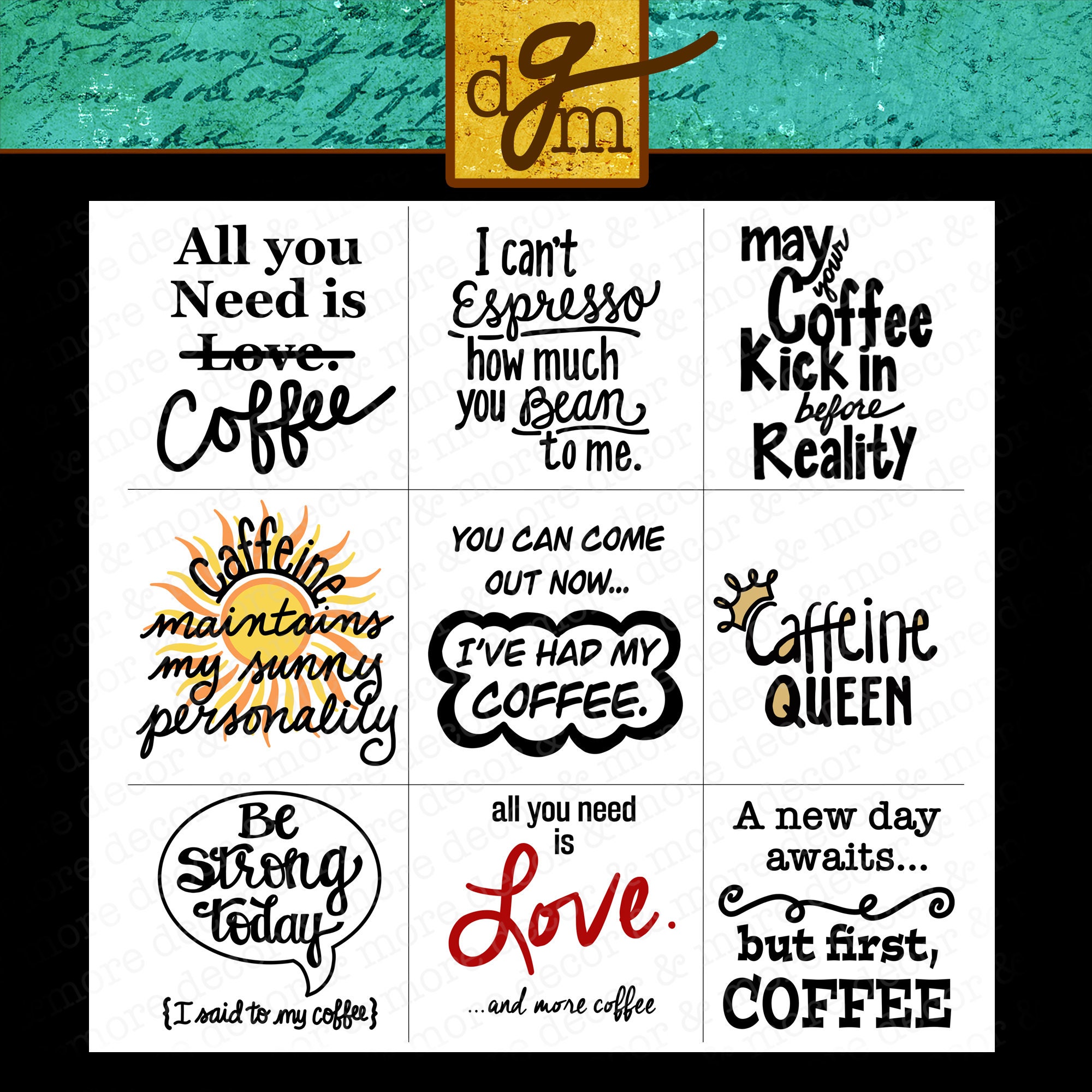 Coffee SVG Bundle Coffee SVG Coffee Sublimation Design Iced - Etsy