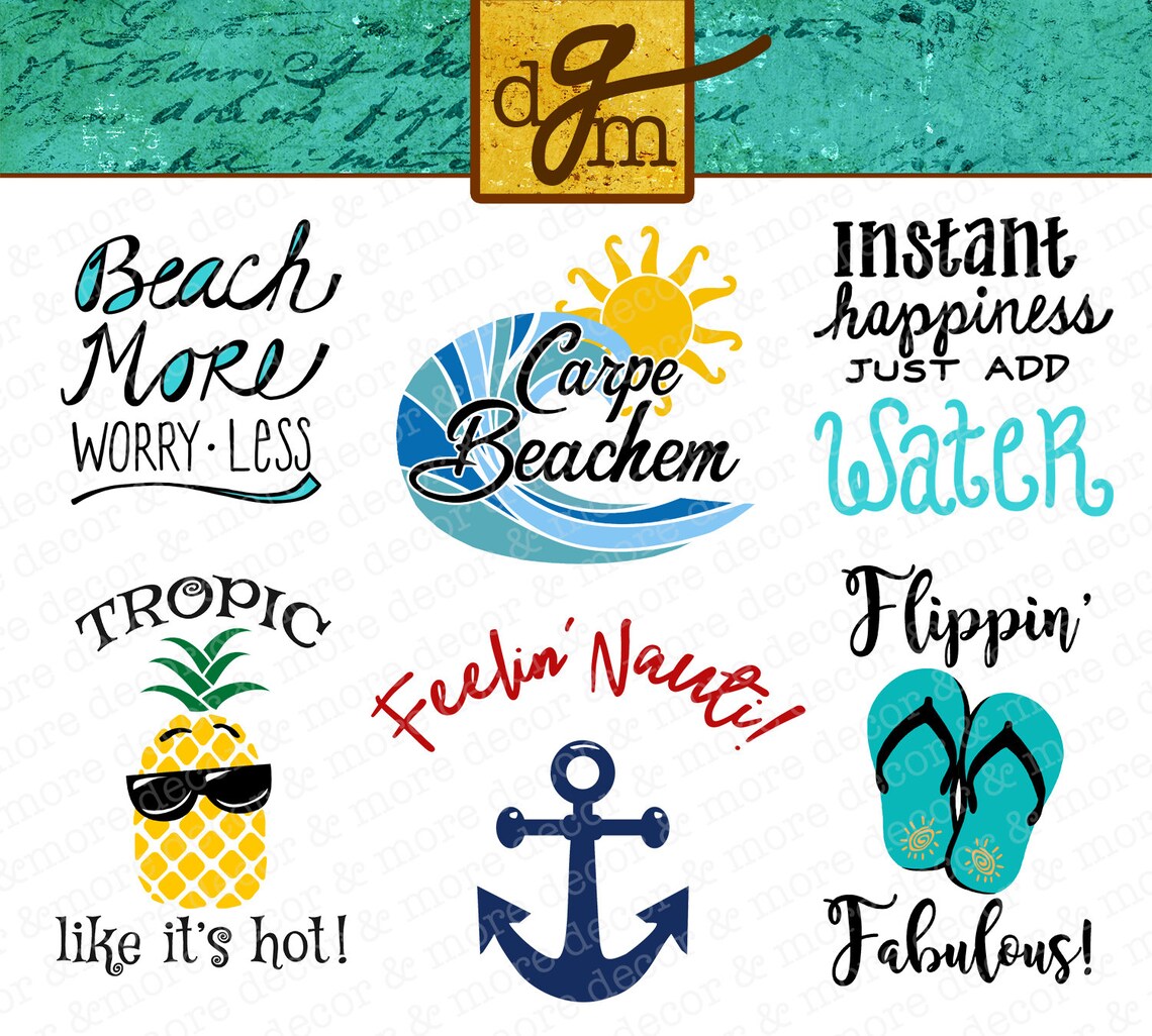 Summer Beach SVG Bundle, Beach SVG File Bundle, SVG Files for Cricut ...