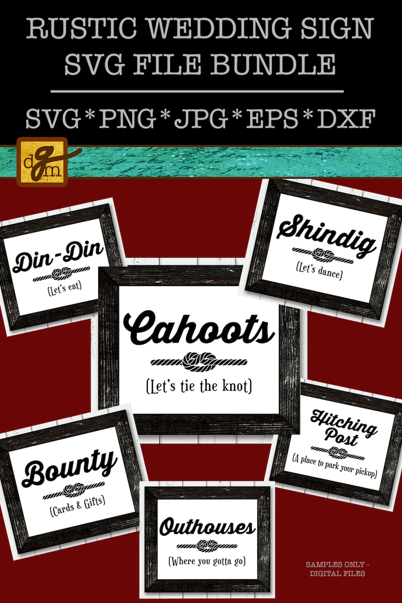 Funny Rustic Wedding Sign SVG Bundle Western Wedding SVG - Etsy