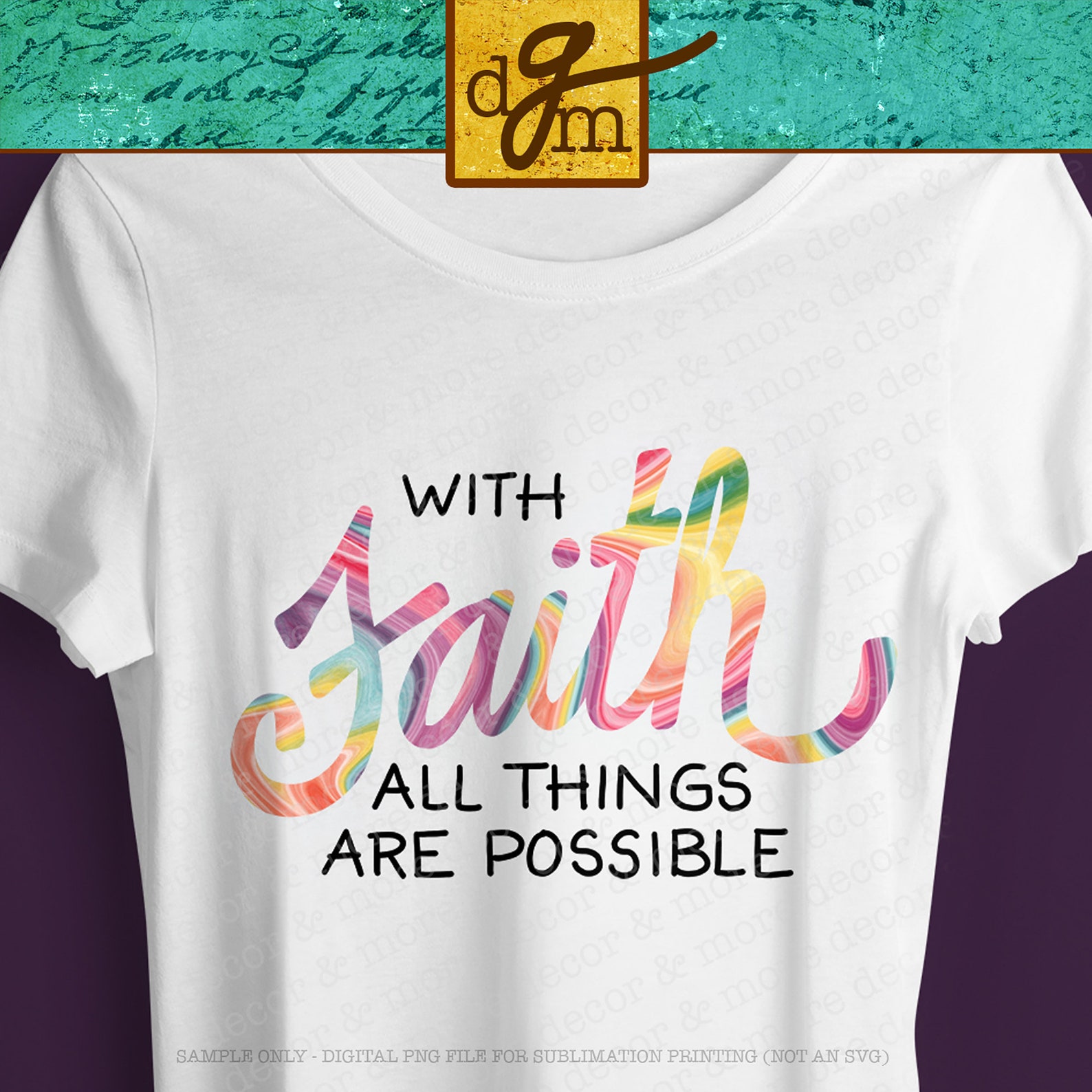 Faith Christian Sublimation Design File in Pastels - Etsy