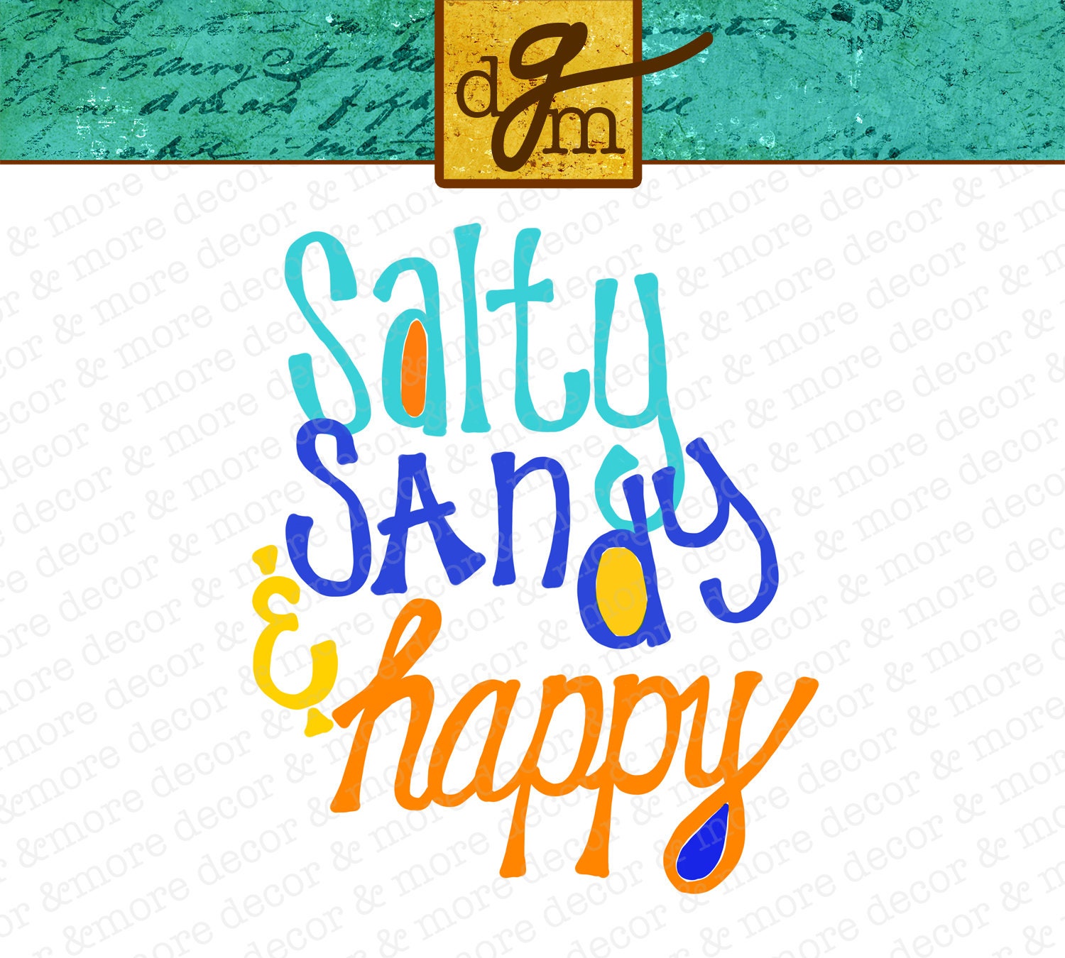 Salty Sandy Happy Beach SVG File Beach SVG File Beach | Etsy