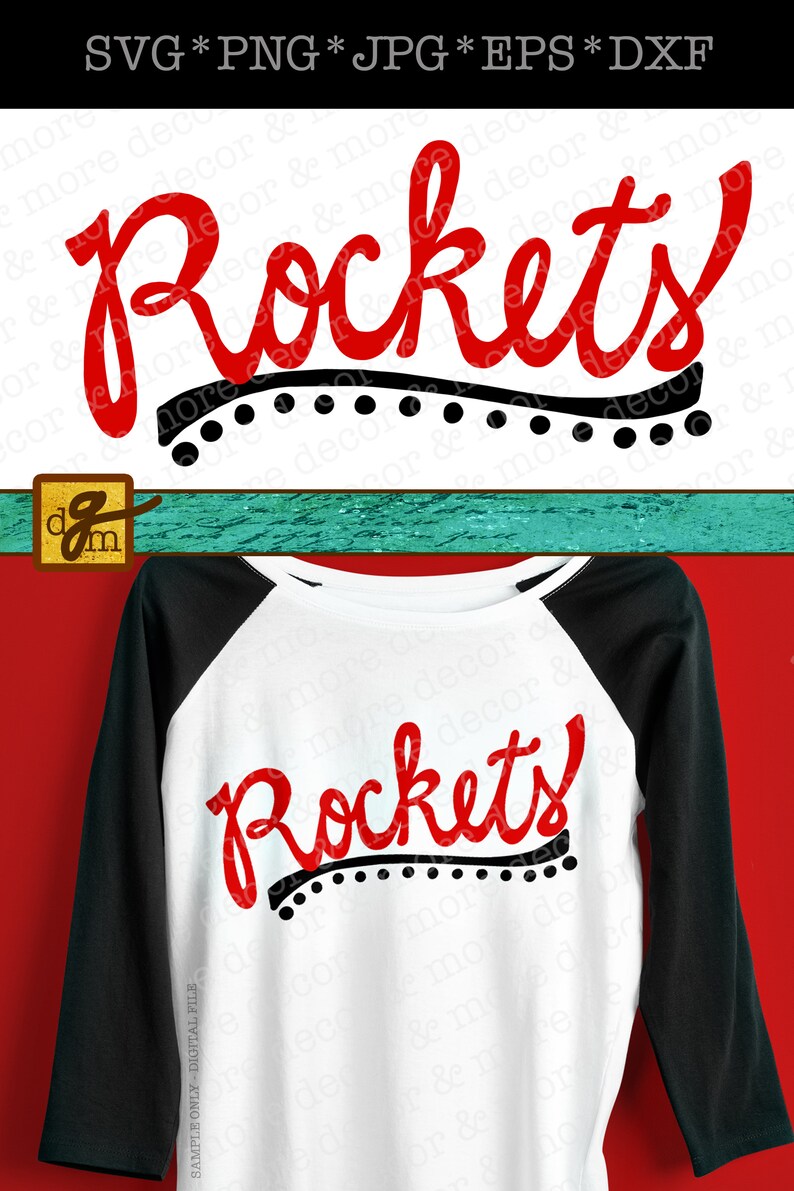 Rockets Team Sports SVG File, Rocket Mom Shirt SVG, Rockets SVG, Team ...