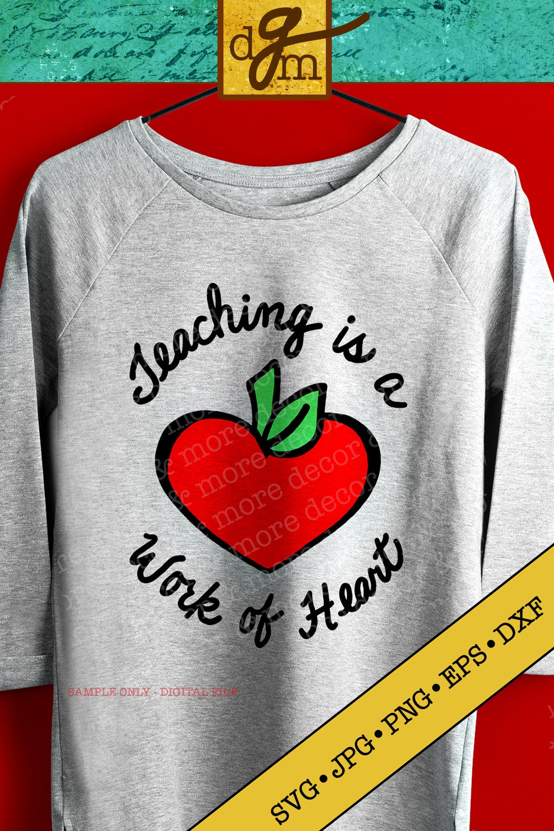 Teaching is a Work of Heart SVG File Teacher Saying SVG - Etsy