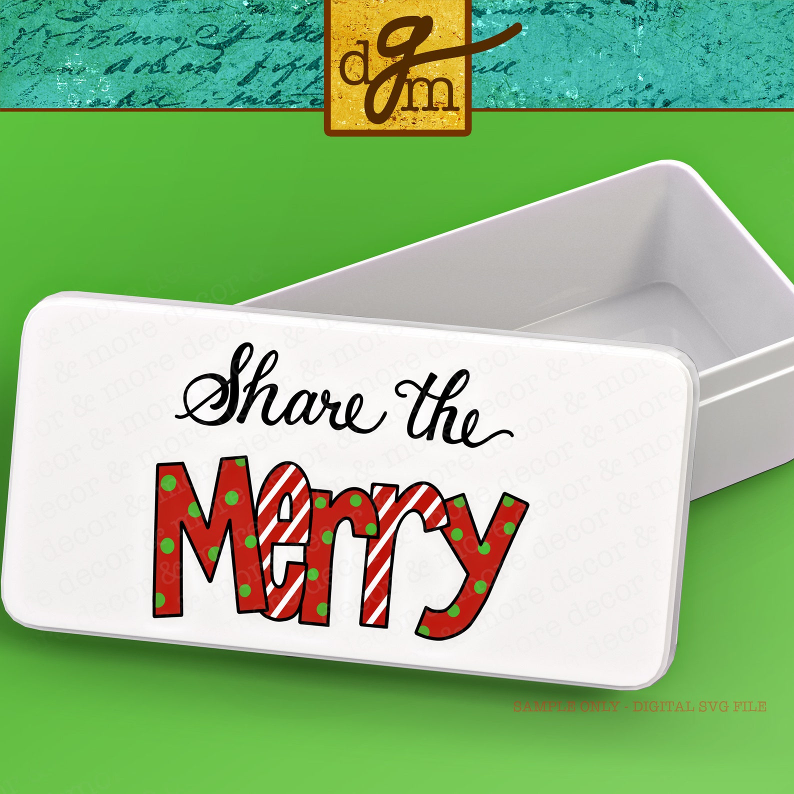 Merry SVG, Cookie Tin SVG Saying, Santa Cookie Plate SVG Cut File ...