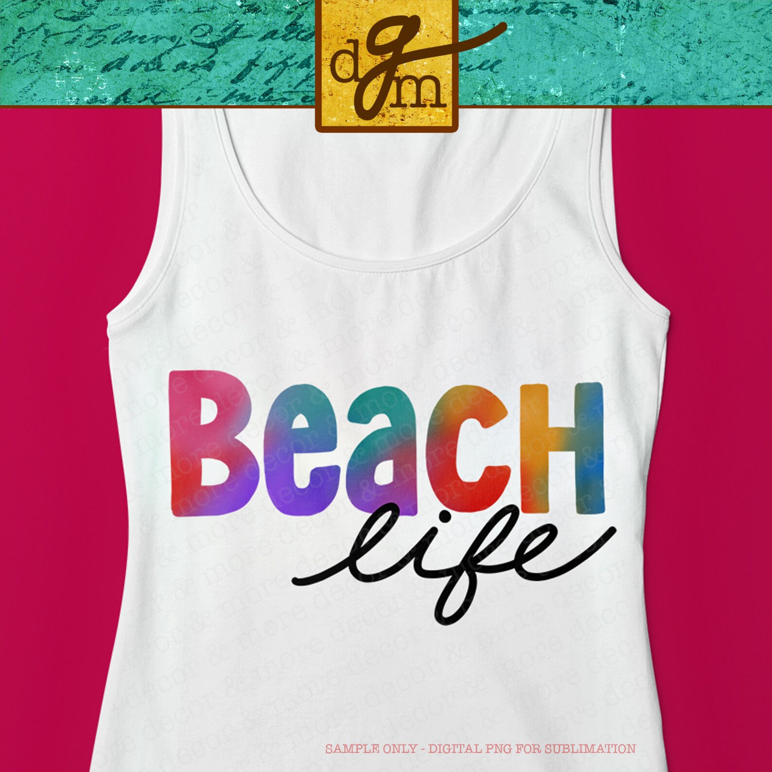 Beach Sublimation Design Bundle, 9 Colorful Beach Sublimation Digital ...