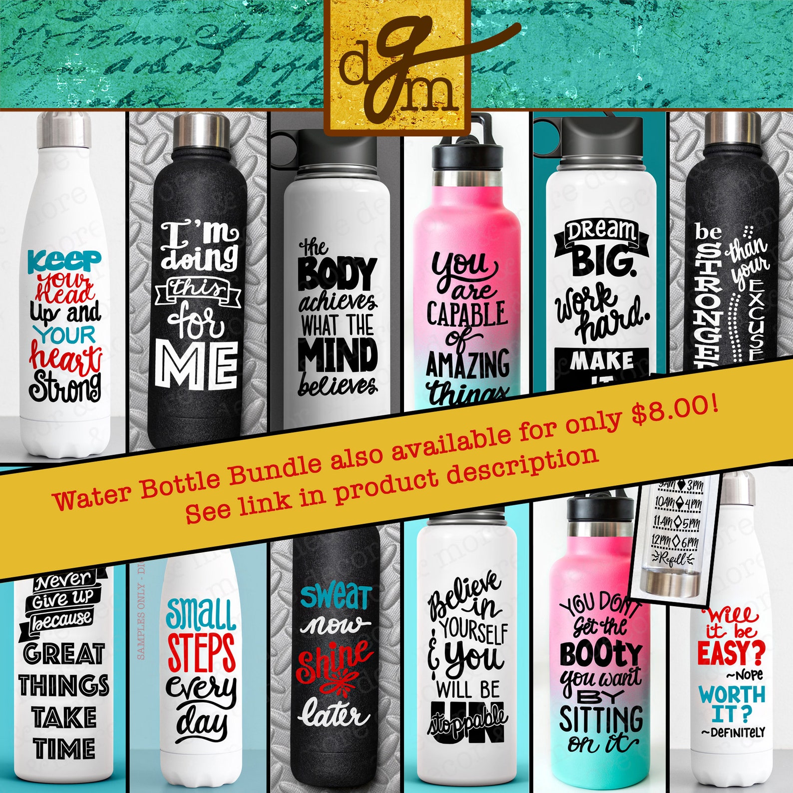 Water Bottle SVG Fitness SVG Workout SVG Water Bottle - Etsy