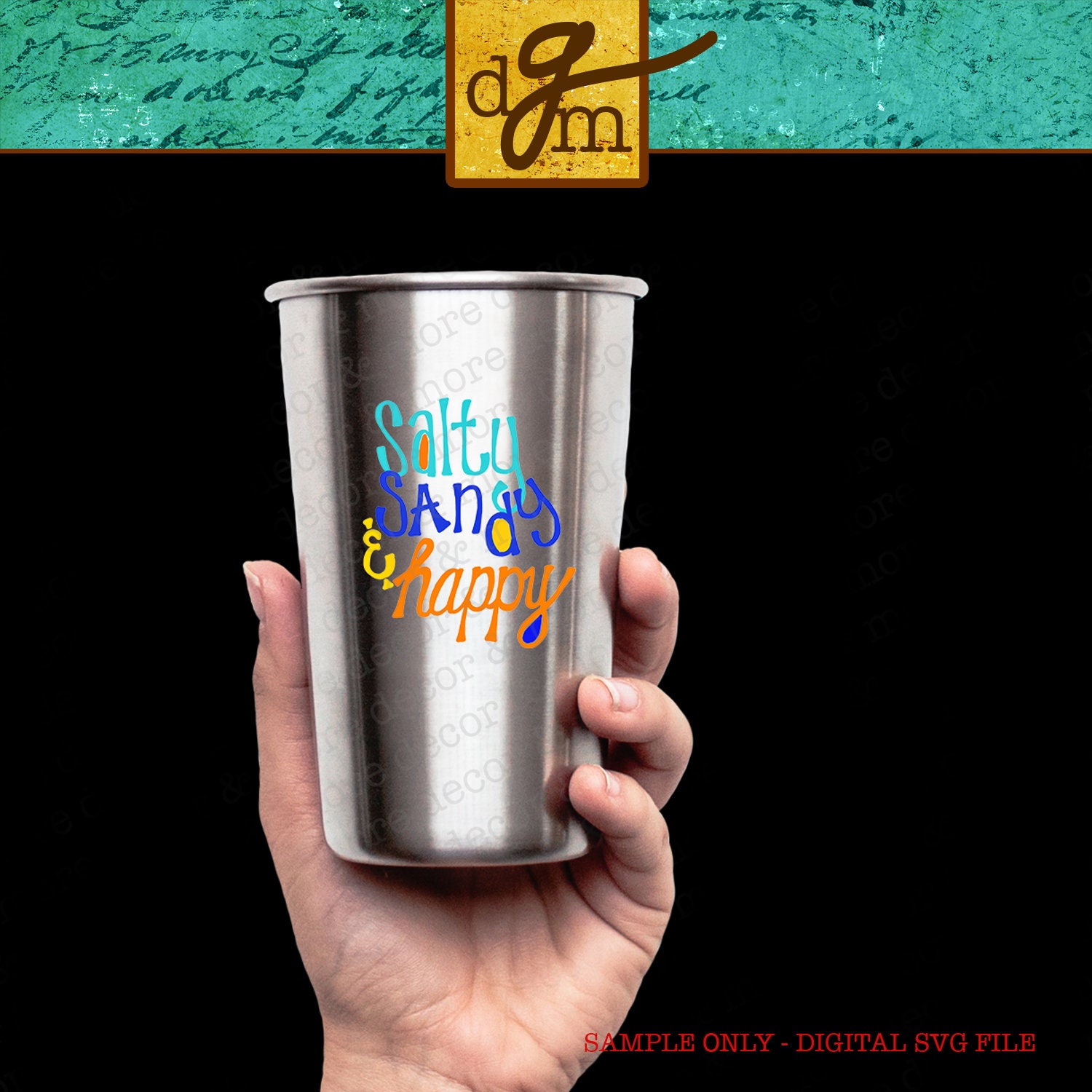 Salty Sandy Happy Beach SVG File Beach SVG File Beach | Etsy