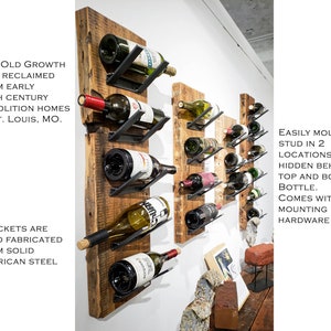 Modern Farmhouse Wine Rack Handmade From Reclaimed Wood and Steel, Home ...