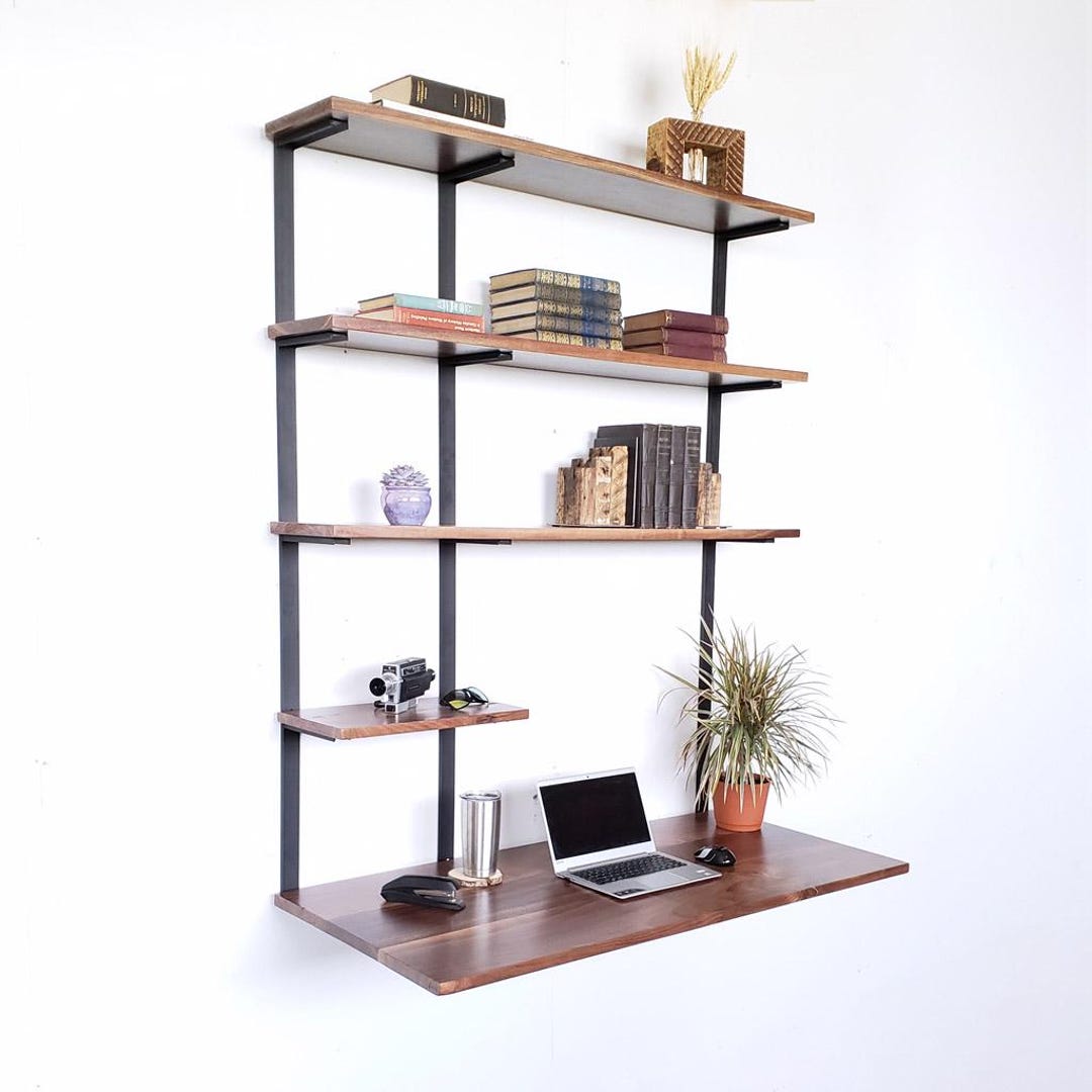 Heavy Duty Floating Desk Brackets: DIY Wall-Mounted Office (Set of 3 ...