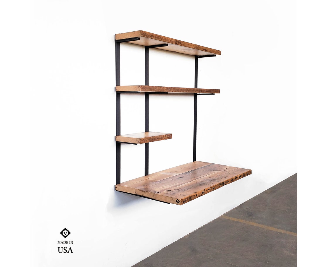 Heavy Duty Floating Desk Brackets: DIY Wall-mounted Office (set of 3 ...