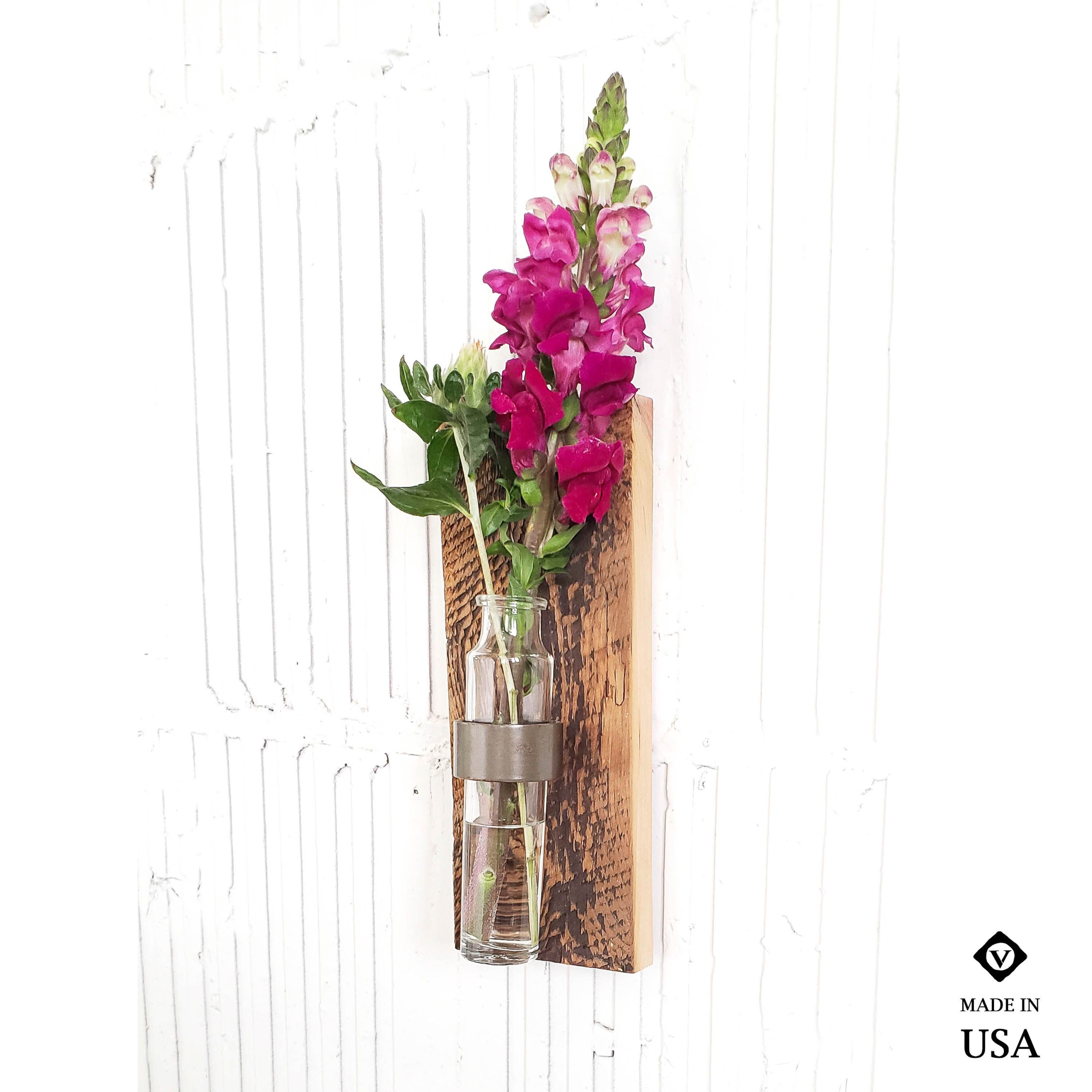 Wall Vase Wood Wall flower Sconce Handmade in USA Wall Mount - Etsy 日本