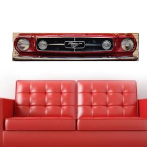 Large Ford Mustang Car Wall Art on Solid Wood Boards - 48" X 11 ...
