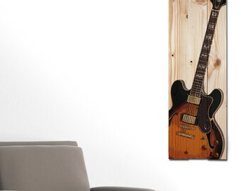 Large Guitar Wall Art Fender Stratocaster on Solid Wood Boards | Etsy