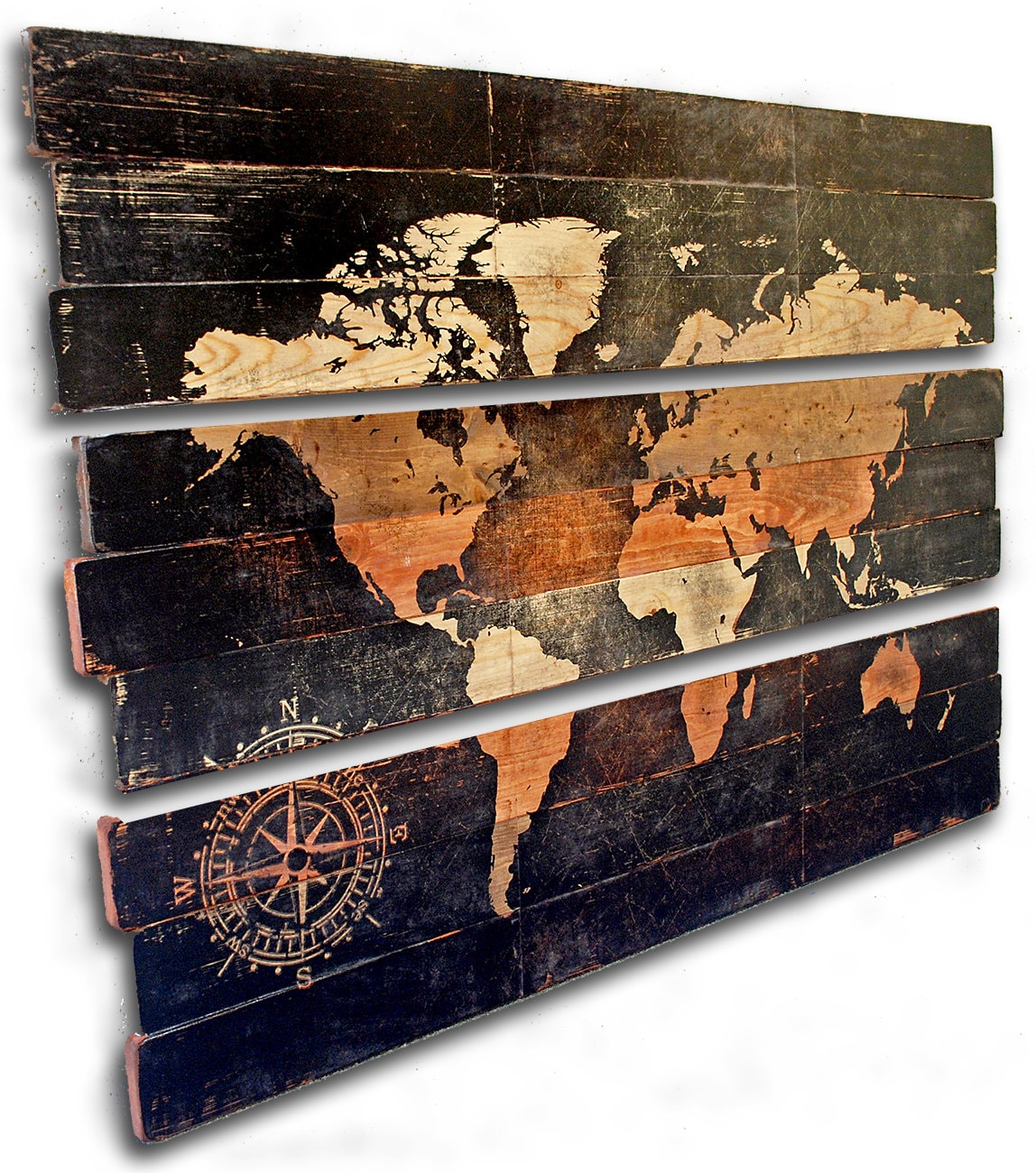 3 Piece Wall Art Custom Map Farmhouse Wall Decor Living Room | Etsy