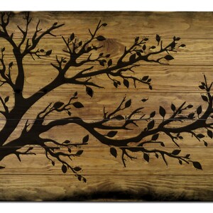 Tree Branch Art on Distressed Sold Wood Boards 49 X 25 Nature, Trees ...