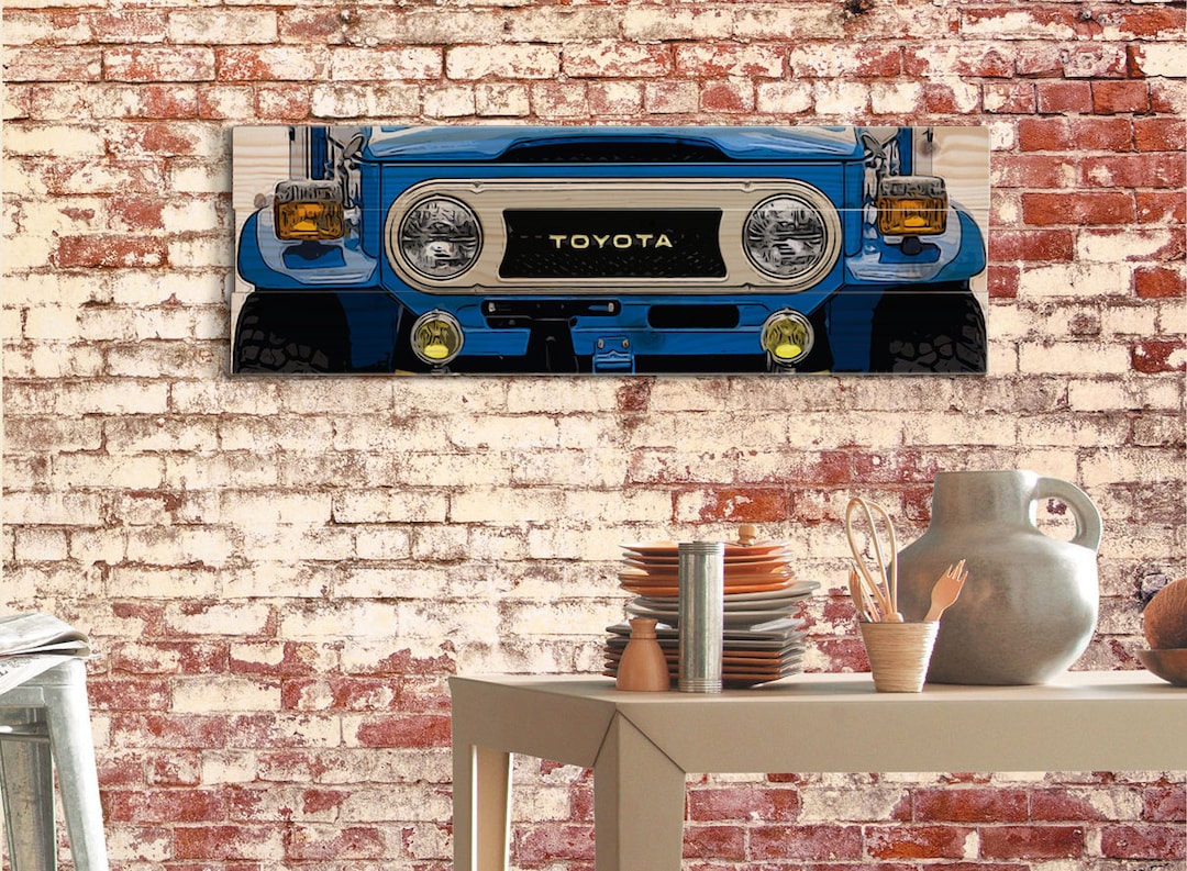 Large Toyota FJ40 Land Cruiser Wall Art on Solid Wood Boards - 32" X 11 ...