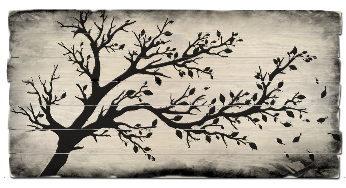 Tree Branch Art on Distressed Sold Wood Boards 49 X - Etsy