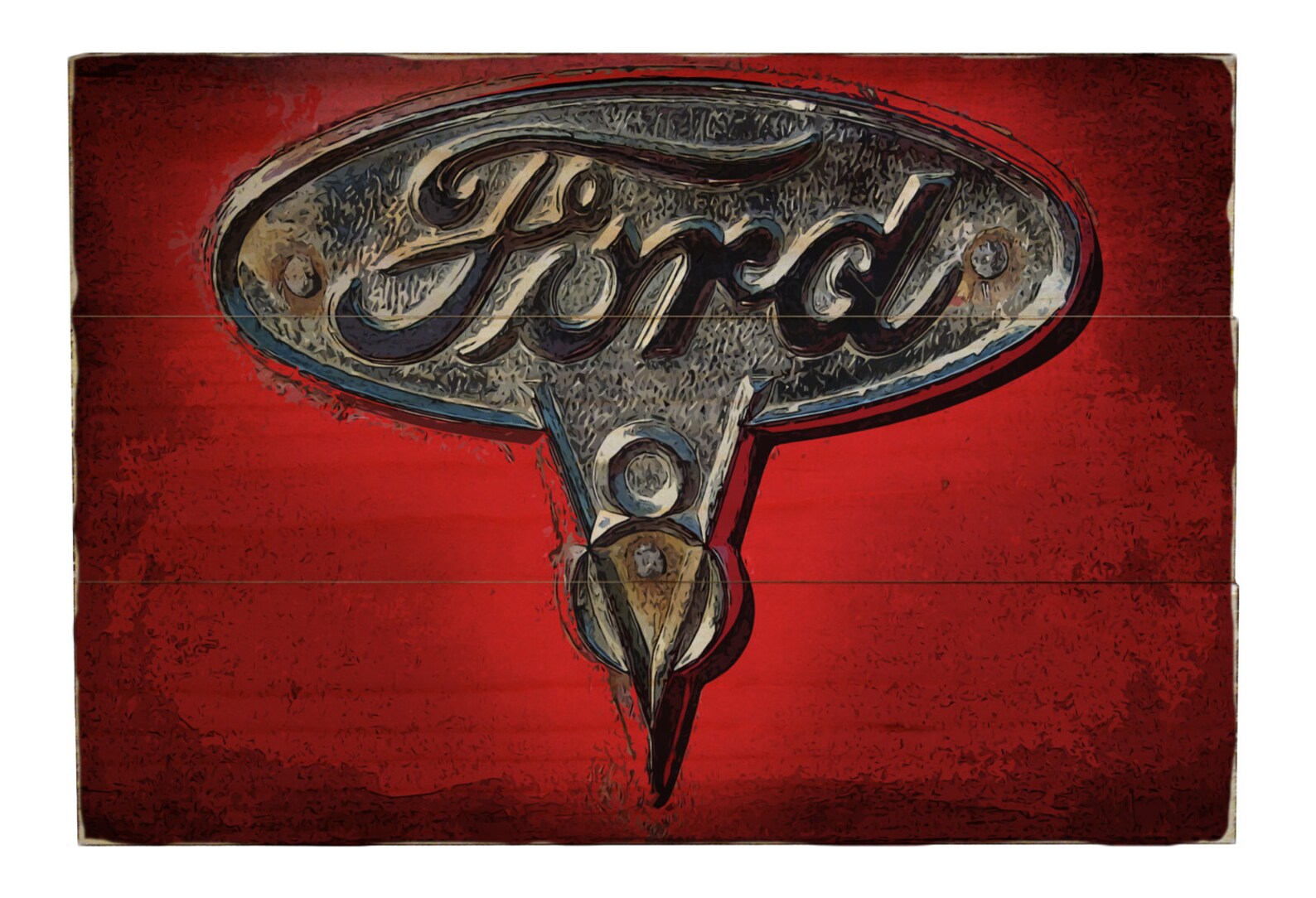 Vintage Ford V8 Emblem Car Wall Art on Solid Wood Boards - Etsy