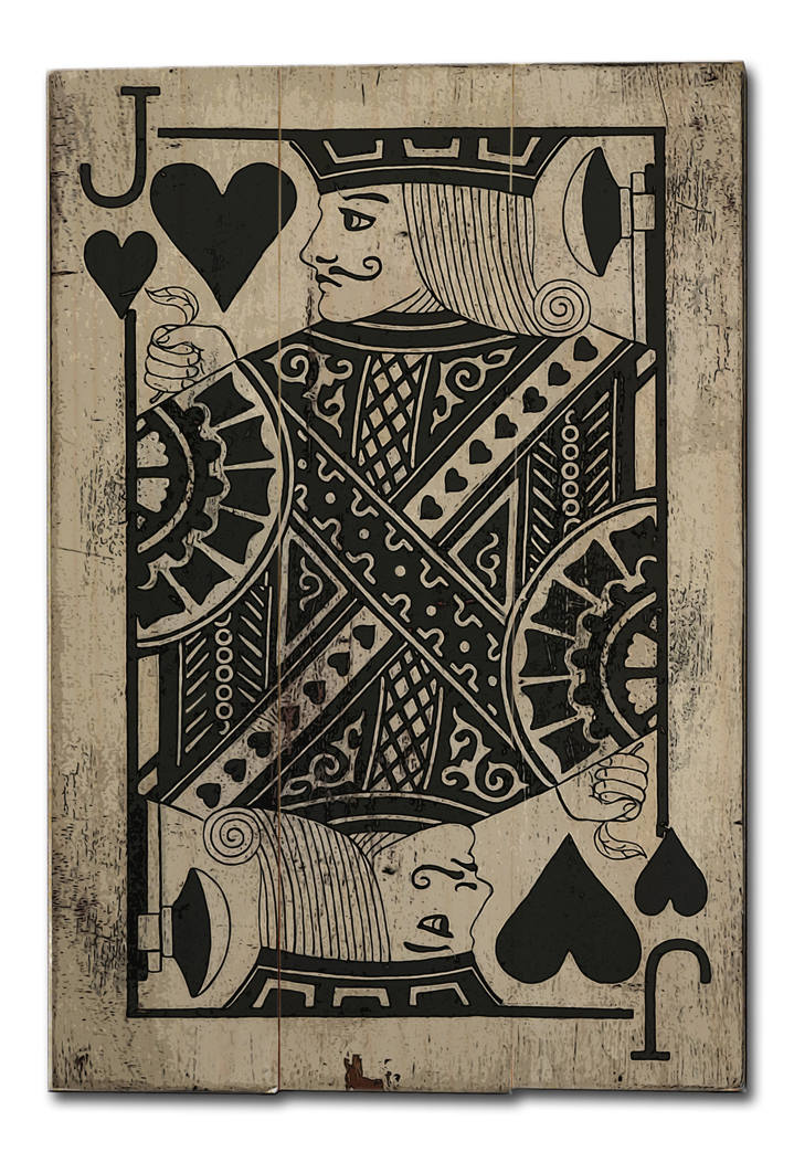 Vintage Playing Cards Wall Art Retro Las Vegas Decor on Distressed ...