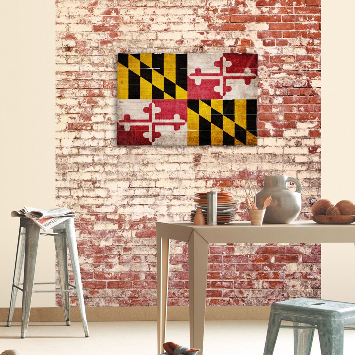 Maryland Flag Rustic Decor Wood Wall Art Bedroom Wall Art Wall - Etsy