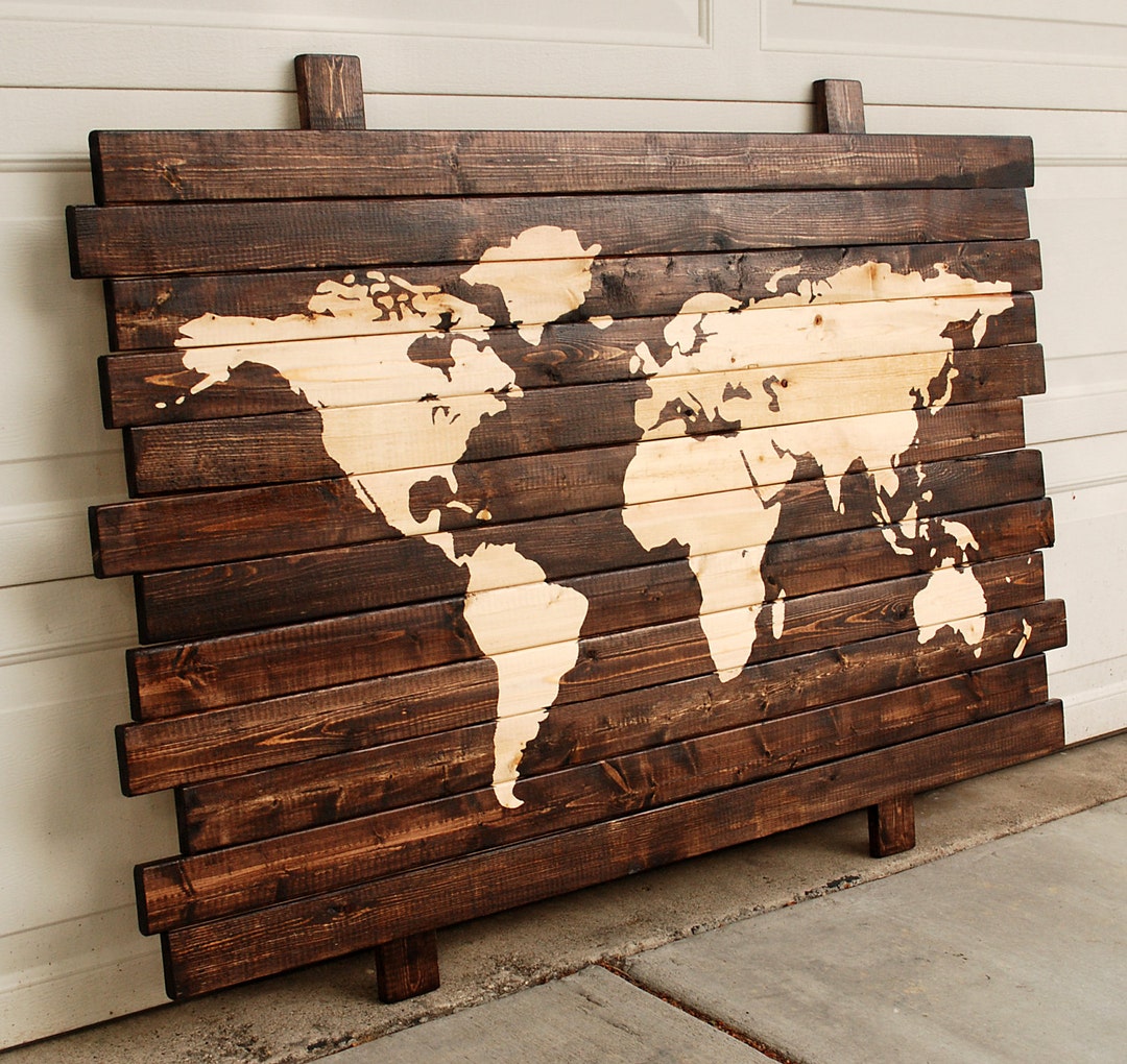 Push Pin World Map Farmhouse Decor Wall Decor Bedroom Wanderlust ...
