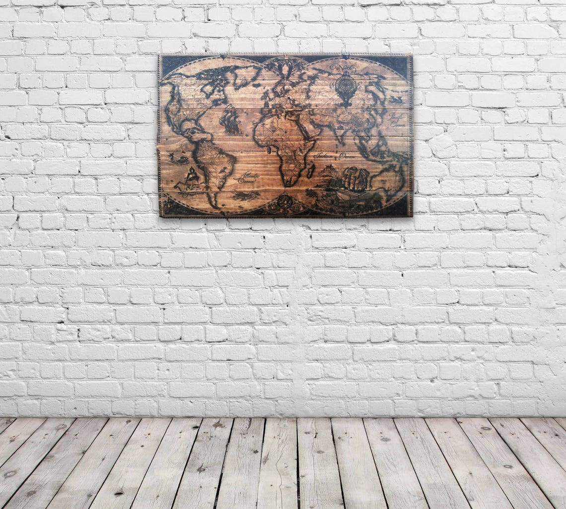 Detailed World Map Wood Wall Art Large Living Room Decor - Etsy