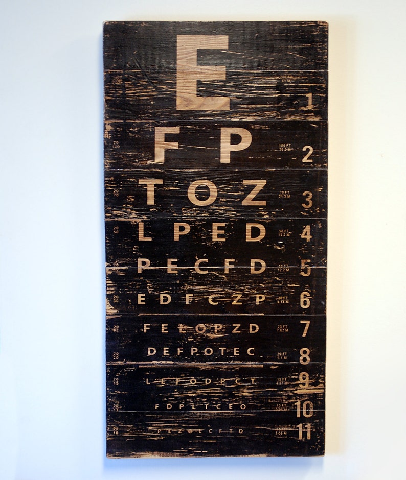 Vintage Eye Chart Wall Art Retro Sign On Distressed Solid Wood Etsy Vintage Eye Chart Wall Art Retro Sign On Distressed Solid Wood Etsy