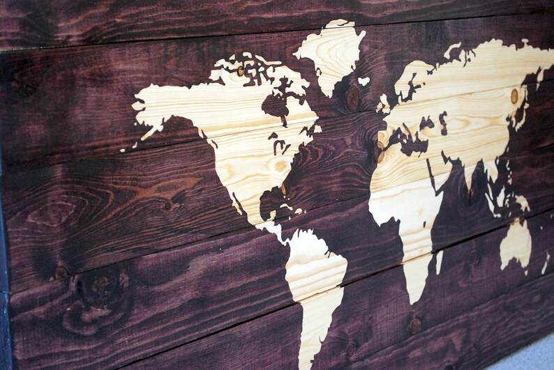 Push Pin World Map Contemporary Wall Art Original Art Work - Etsy