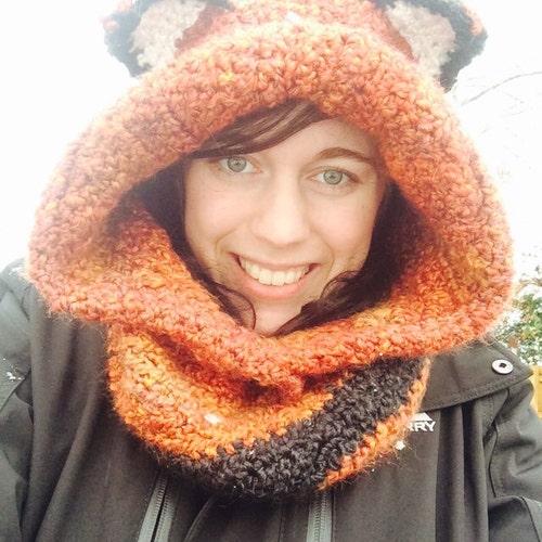 Fox Hat Animal Hat Hooded Cowl Fox Cowl Hooded Fox Cowl - Etsy