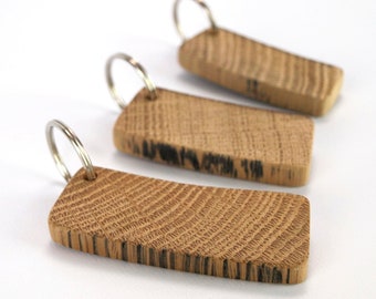 Personalised Wooden Barrel Keyring Wood Oak Rustic, Plain, Spices, Rum ...