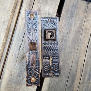 Cast Iron Lock Set Escutcheon Strike Plate and Mortise | Etsy