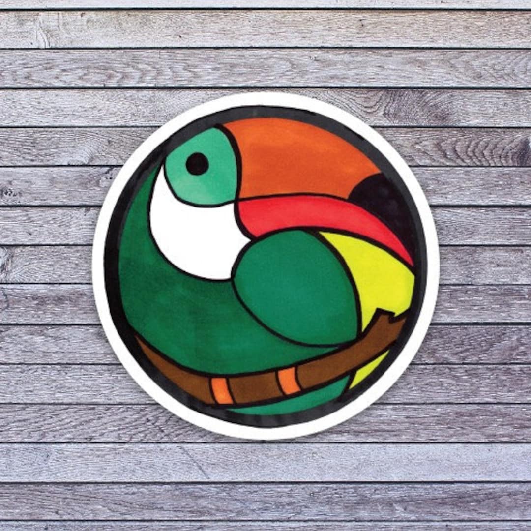 TOUCAN Water Proof Vinyl Sticker for Water Bottle, Laptop, Phone Case ...