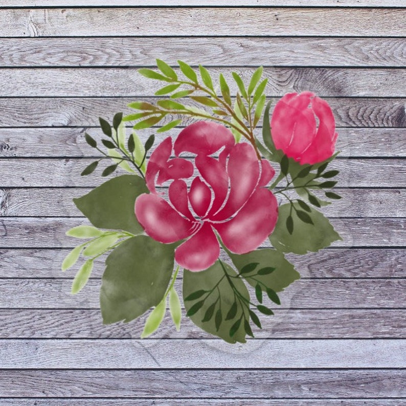 RED ROSE Watercolor Clear Sticker Water Proof Vinyl for Water Bottle ...