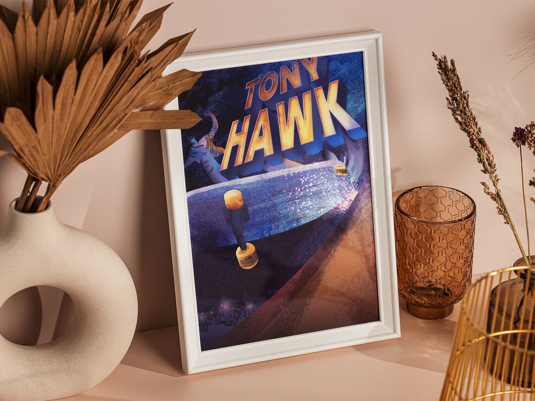 Tony Hawk Art Print | Skateboarding Artwork, Skating Wall Decor - Etsy