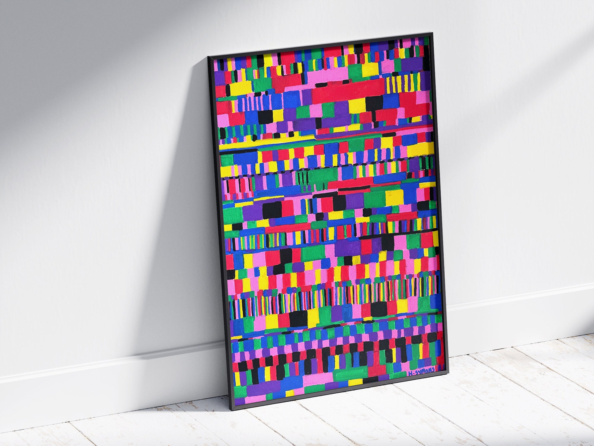 Posca Pen Abstract Canvas Artwork Expressive Painting, Colourful ...