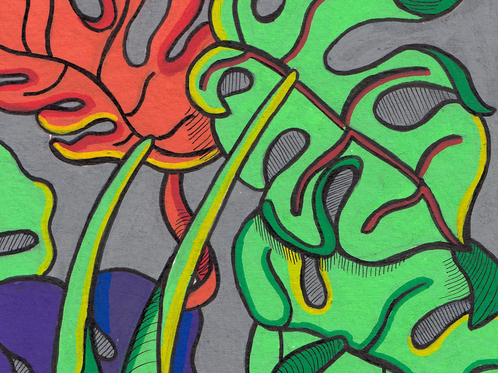 Botanical Posca Pen Drawing Plants Artwork Wall Art House - Etsy