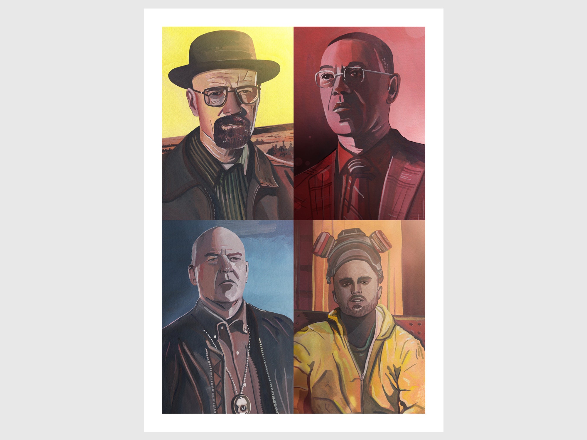 Breaking Bad Portraits Art Print TV Show Art Unframed Art - Etsy UK