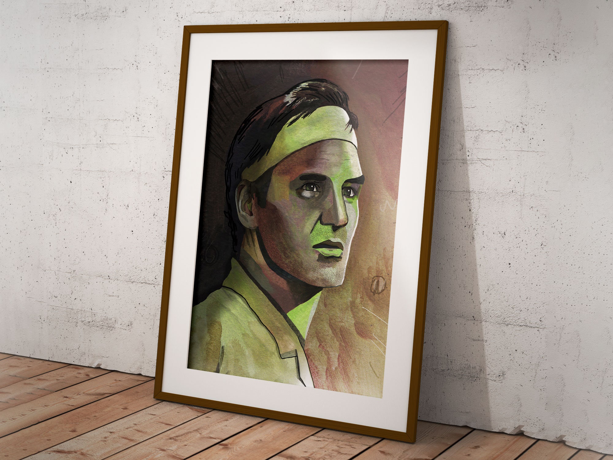 Roger Federer A4 Art Print Tennis Portrait Art, Wimbledon Illustration ...