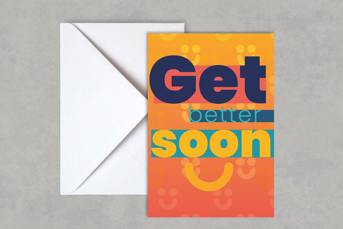 Get Better Soon Greetings Card With White Envelope | Etsy