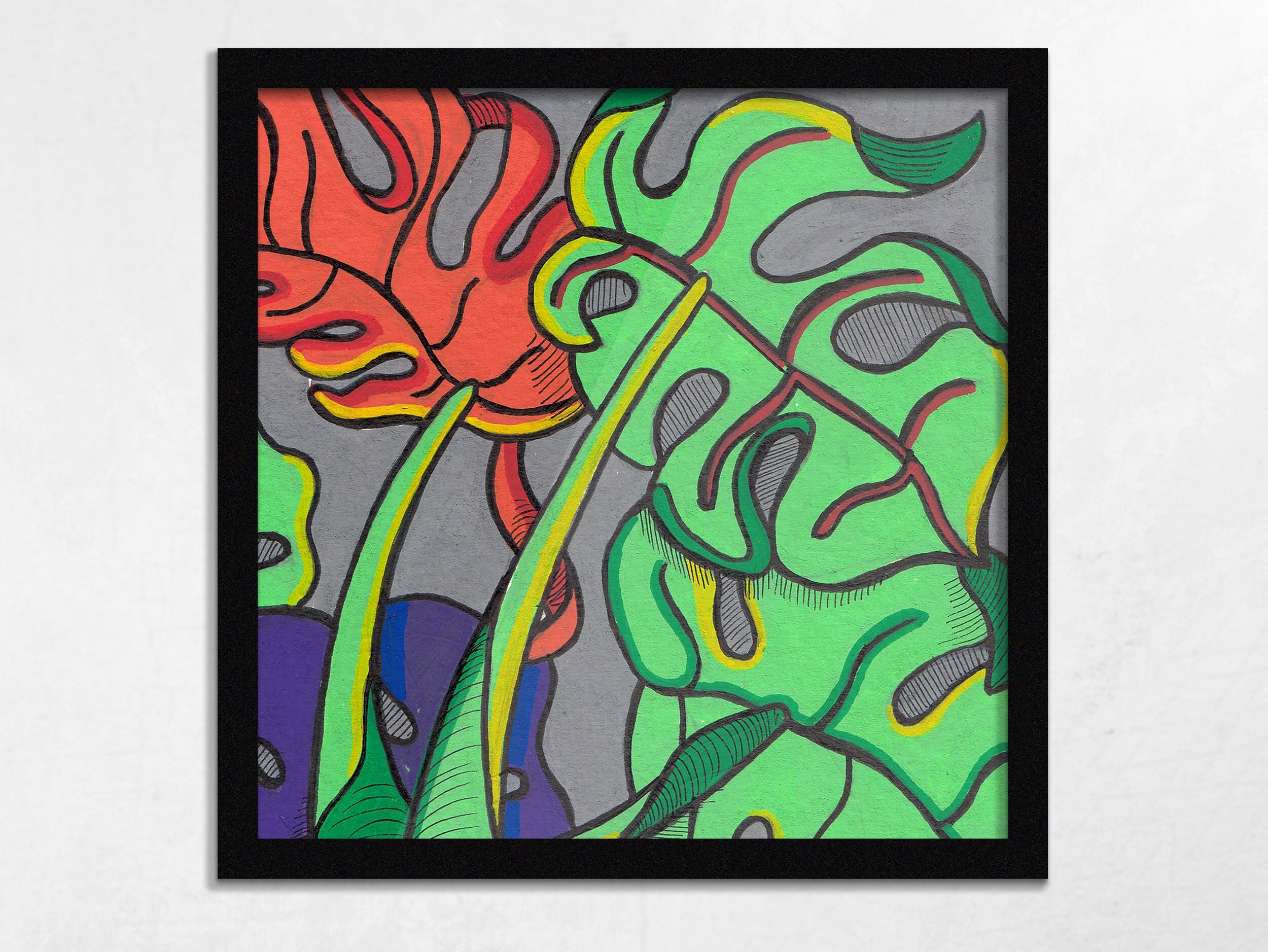 Botanical Posca Pen Drawing Plants Artwork Wall Art House - Etsy